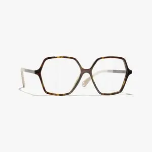Chanel Square Eyeglasses - Dark Tortoise & Beige