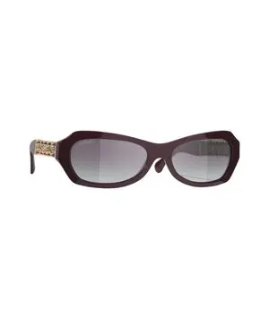 Chanel Rectangle Sunglasses Burgundy
