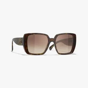 Chanel Square Sunglasses - Dark Tortoise