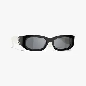 Chanel Rectangle Sunglasses - Black & White