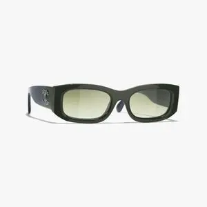 Chanel Rectangle Sunglasses - Green & Blue