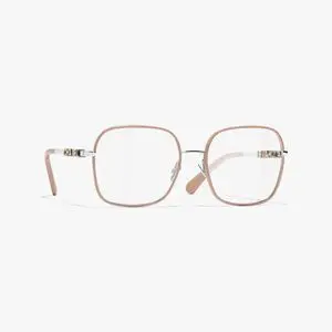 Chanel Square Eyeglasses - Silver & Beige