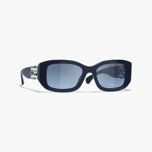 Chanel Chanel Rectangle Sunglasses Dark Blue