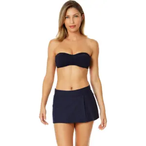 ANNE COLE Twist Bandeau Bikini Top - Navy
