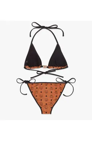 Mcm Monogram Print Bikini - Cognac