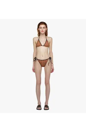Mcm Monogram Print Bikini - Cognac