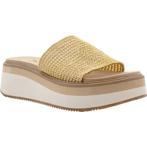 VOLATILE Portobello Platform Wedge Sandal - Natural Raffia