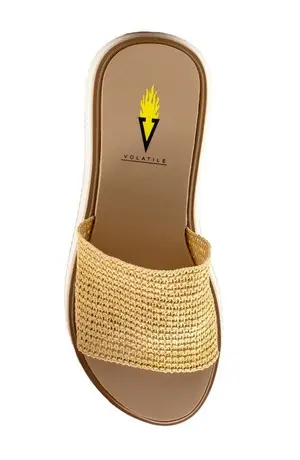 VOLATILE Portobello Platform Wedge Sandal - Natural Raffia