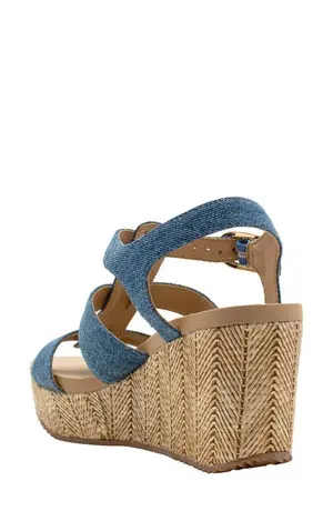 VOLATILE Crimini Platform Wedge Sandal - Denim