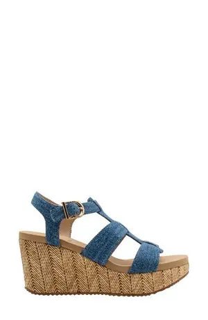 VOLATILE Crimini Platform Wedge Sandal - Denim