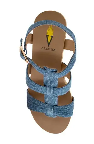 VOLATILE Crimini Platform Wedge Sandal - Denim
