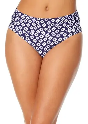 ANNE COLE Shibori Geo Bikini Bottom - Blue