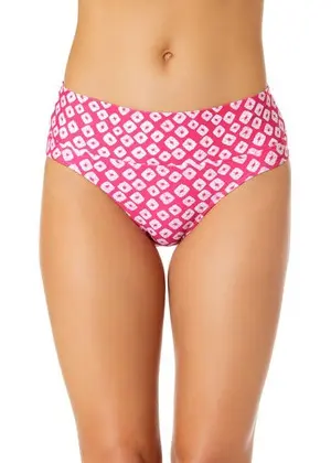 ANNE COLE Shibori Geo Bikini Bottom - Pink