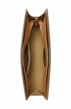 Mcm Diamond Visetos Leather Mix Tote - Cognac