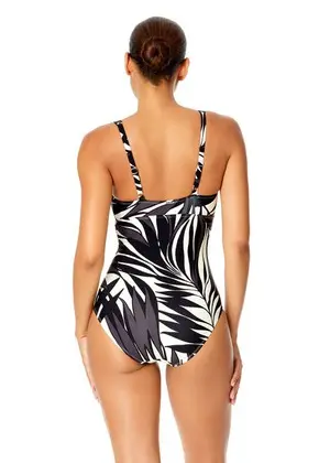 ANNE COLE V-wire One Piece Swimsuit - Palm Chic