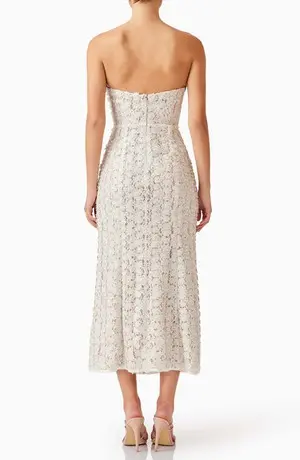 ELLIATT Cali Strapless Lace Midi Dress