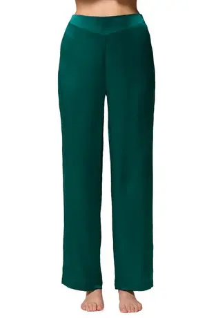 Simone Perele Love Me Silk Lounge Pants - Emerald