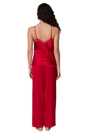 Simone Perele Love Me Silk Lounge Pants - Opera Red