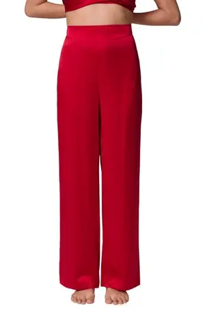 Simone Perele Love Me Silk Lounge Pants - Opera Red