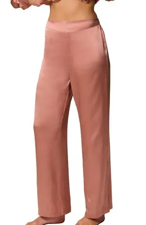 Simone Perele Love Me Silk Lounge Pants - Smokey Pink