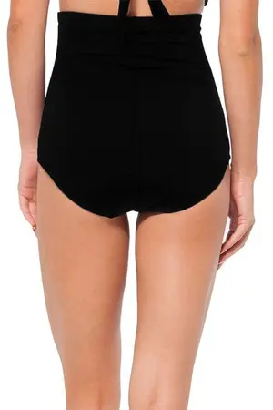 ANNE COLE Tummy Control High Rise Swim Bottom - Black