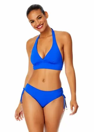 ANNE COLE Halter Bikini Top - Royal Blue