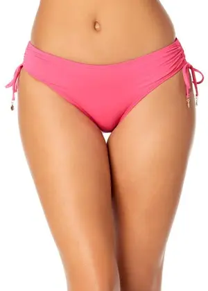 ANNE COLE Live In Color Side Tie Bikini Bottom - Pink