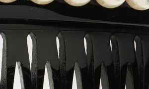 Alexandre De Paris Faux Pearl Hair Comb - Black
