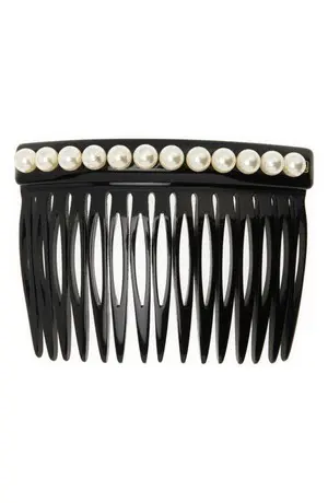 Alexandre De Paris Faux Pearl Hair Comb - Black