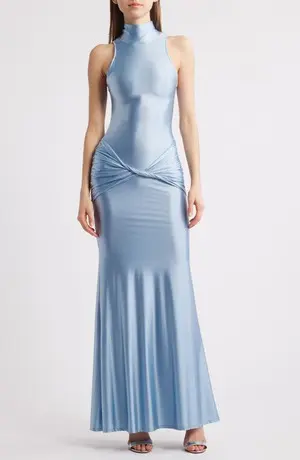 DELFI COLLECTIVE Roya Ruched Twisted Satin Gown