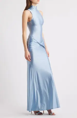 DELFI COLLECTIVE Roya Ruched Twisted Satin Gown