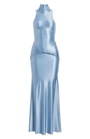 DELFI COLLECTIVE Roya Ruched Twisted Satin Gown