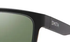 SMITH Riptide Rectangular Sunglasses - Matte Black / Gray Green