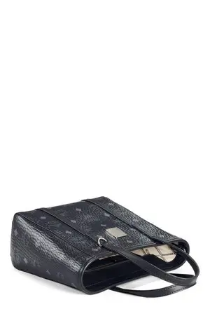 Mcm Mini Toni Top-zip Shopper In Visetos - Black