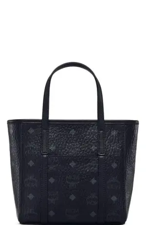 Mcm Mini Toni Top-zip Shopper In Visetos - Black
