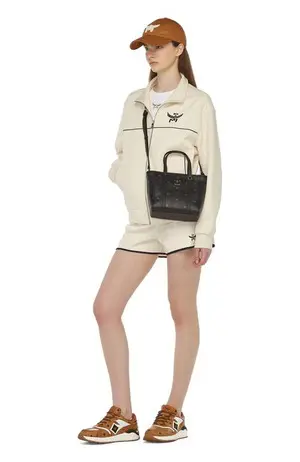 Mcm Mini Toni Top-zip Shopper In Visetos - Black