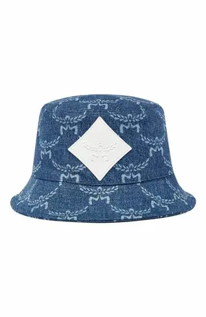 Mcm Lauretos Denim Bucket Hat - Electric Lilac