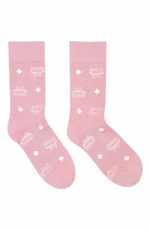 Mcm MCM Monogram Knit Socks Pink