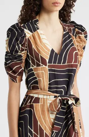 CIEBON Merl Tie Waist Midi Dress