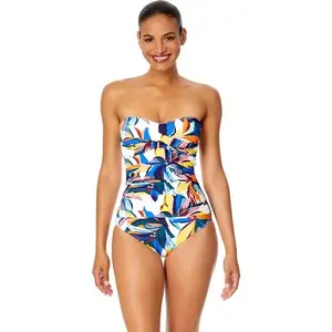 ANNE COLE Anne Cole Twist Front Shirred One Piece Swimsuit Riviera Floral