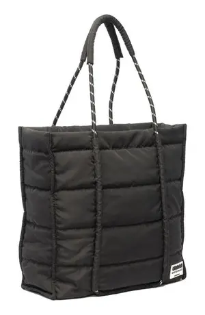 URBAN ORIGINALS Palm Quilted Recycled Nylon Tote - Black