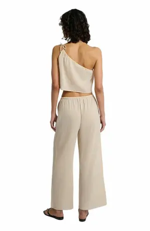 Onia Crinkle Gauze One-shoulder Top