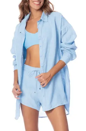 MAAJI Larissa Button-up Cover-up Shirt - Blue