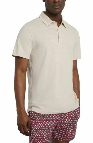 Onia Slub Short Sleeve Polo - Stone