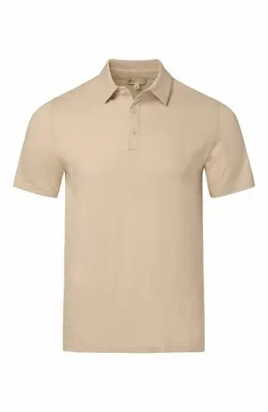 Onia Slub Short Sleeve Polo - Stone
