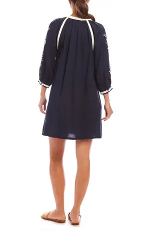 Karen Kane Embroidered Floral Peasant Dress