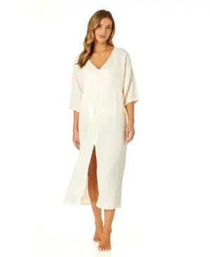 ANNE COLE Double V Neck Kaftan Cover Up