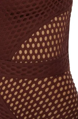 BECCA By Rebecca Virtue Castaway Fishnet Plunge One-piece Swimsuit