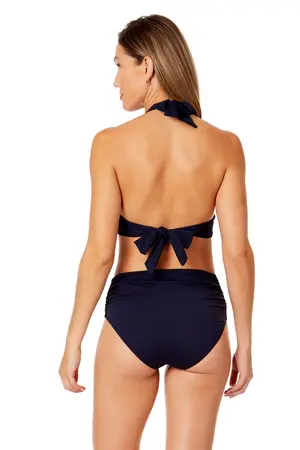 ANNE COLE Halter Bikini Top - Navy