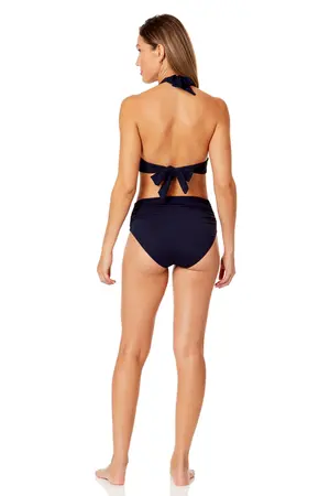 ANNE COLE Halter Bikini Top - Navy